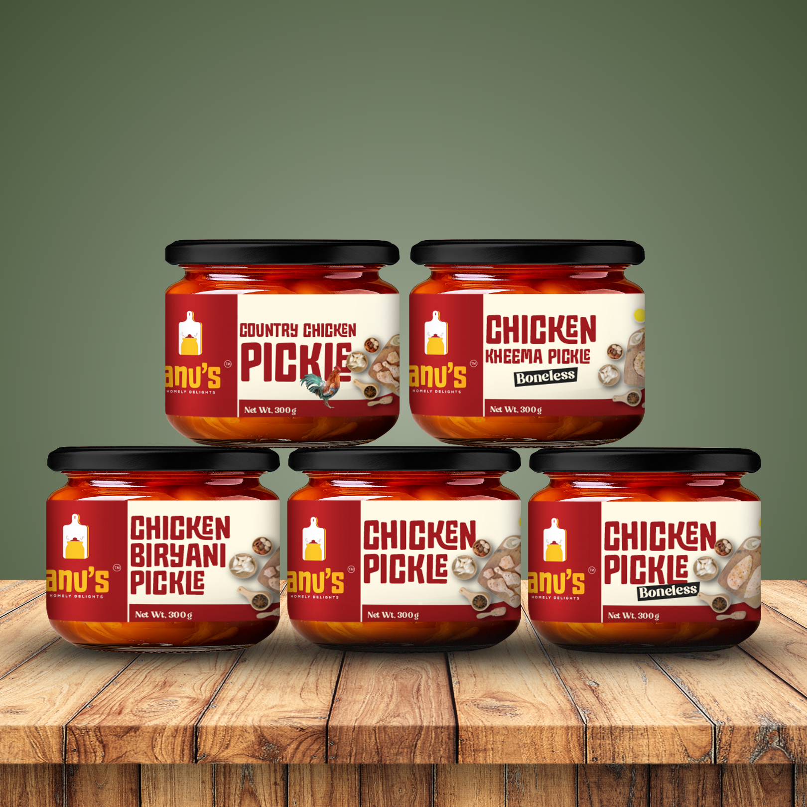 All Chicken Pickle Combo (Pack of 5) – Anus Homely Delights